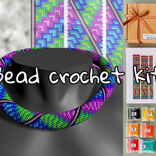 KIT to Make Bead Crochet Black Rope Necklace Bracelet Red - Etsy