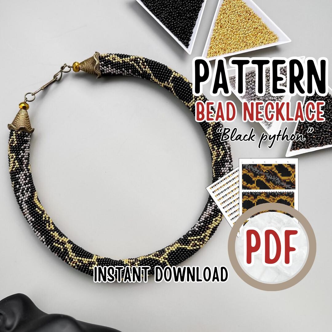 PDF Pattern to Make Python Bead Crochet Rope, Black Snake Crochet ...