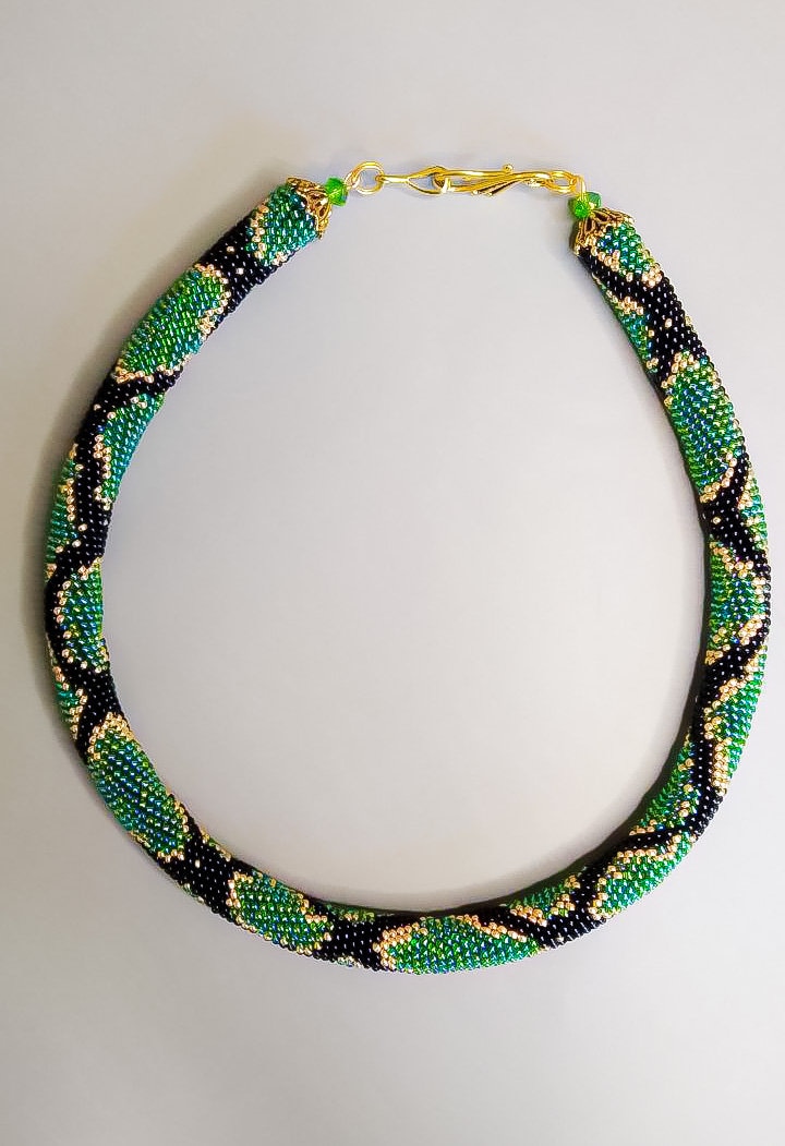 DIY Kit Bead Crochet Green Snake Necklace DIY Emerald Python - Etsy