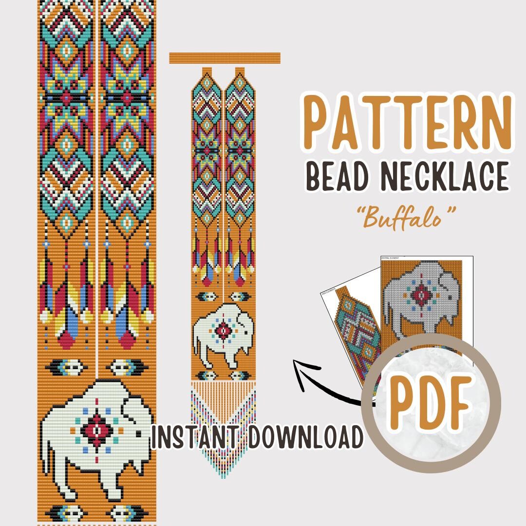 PDF DIY Native American Buffalo Bead Gerdan Pattern, Geometric Loom ...