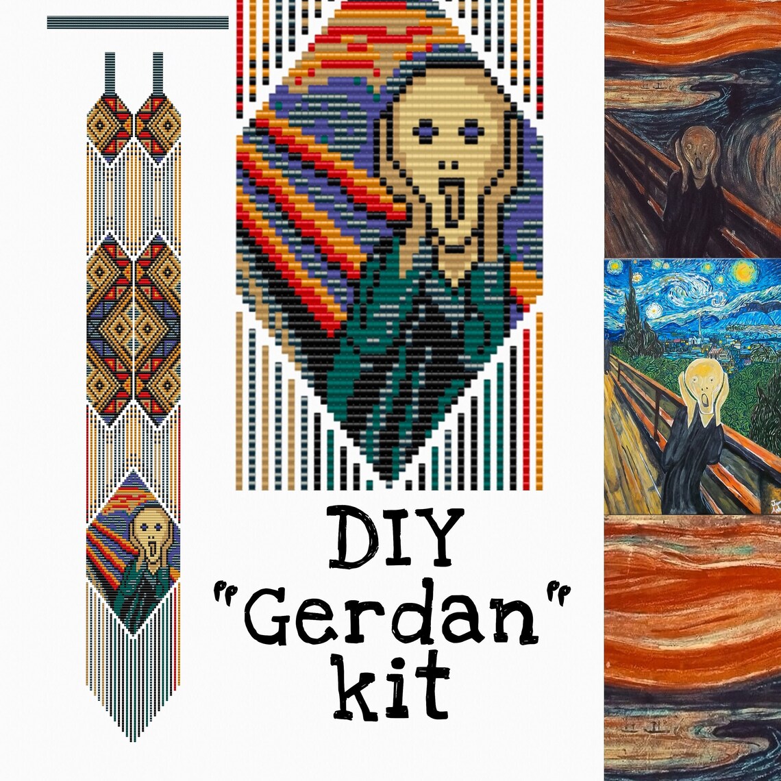 DIY Kit Munch Scream Beaded Gerdan Pattern the Scream - Etsy