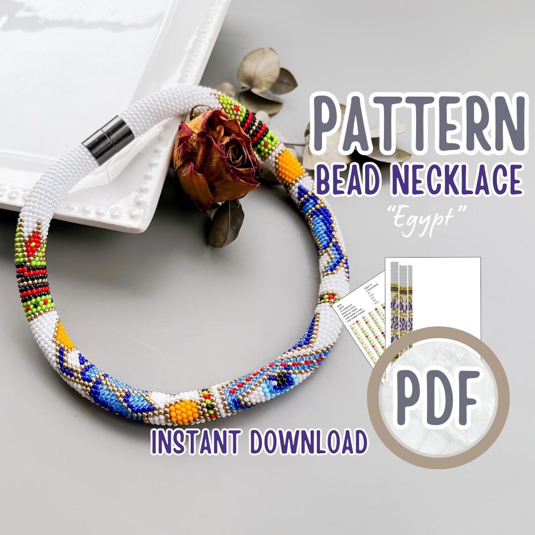 PDF Egyptian Necklace Pattern, Bead Crochet Rope Cleopatra Pattern ...