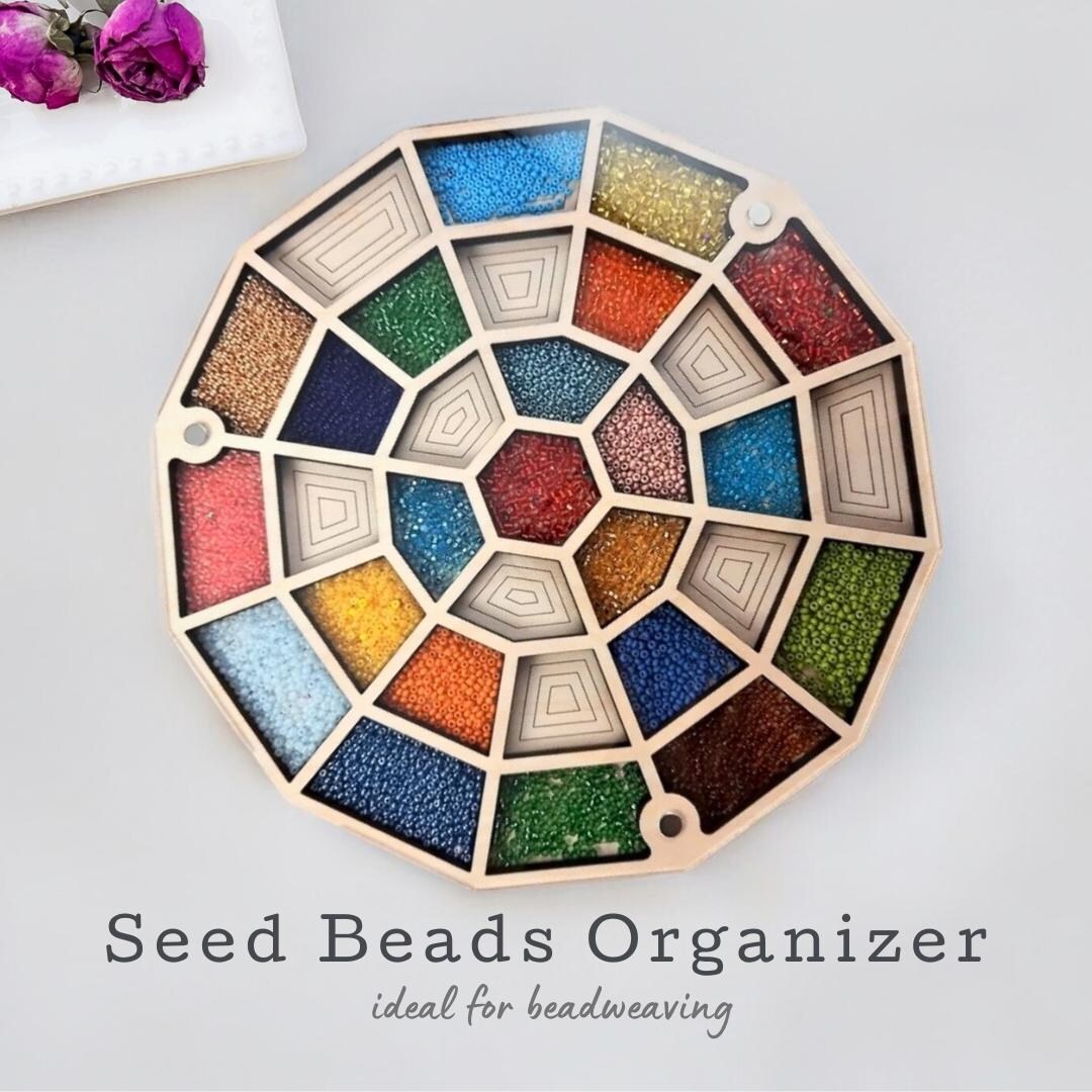 Seed Beads Organizer With 31 Sections, Bead Wood Holder, Beading ...