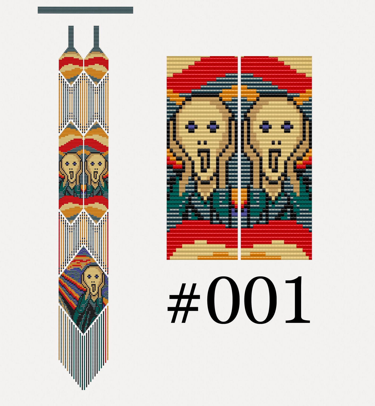 DIY Kit Munch Scream Beaded Gerdan Pattern - the Scream Painting Loom ...
