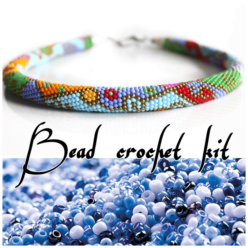 KIT to Make Bead Crochet rope necklace Crochet Seed beaded | Etsy