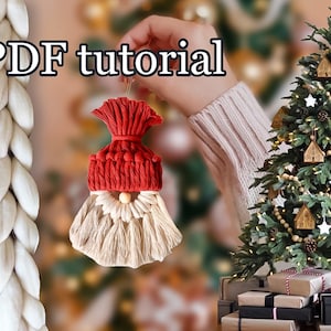 PDF Tutorial of Macrame Santa Claus, DIY Santa Claus Craft, Christmas ...