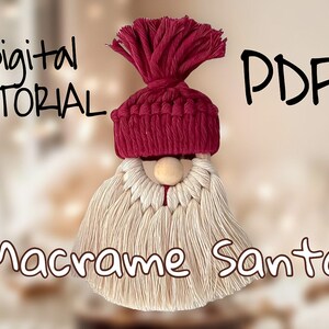 PDF Tutorial of Macrame Santa Claus, DIY Santa Claus Craft, Christmas ...