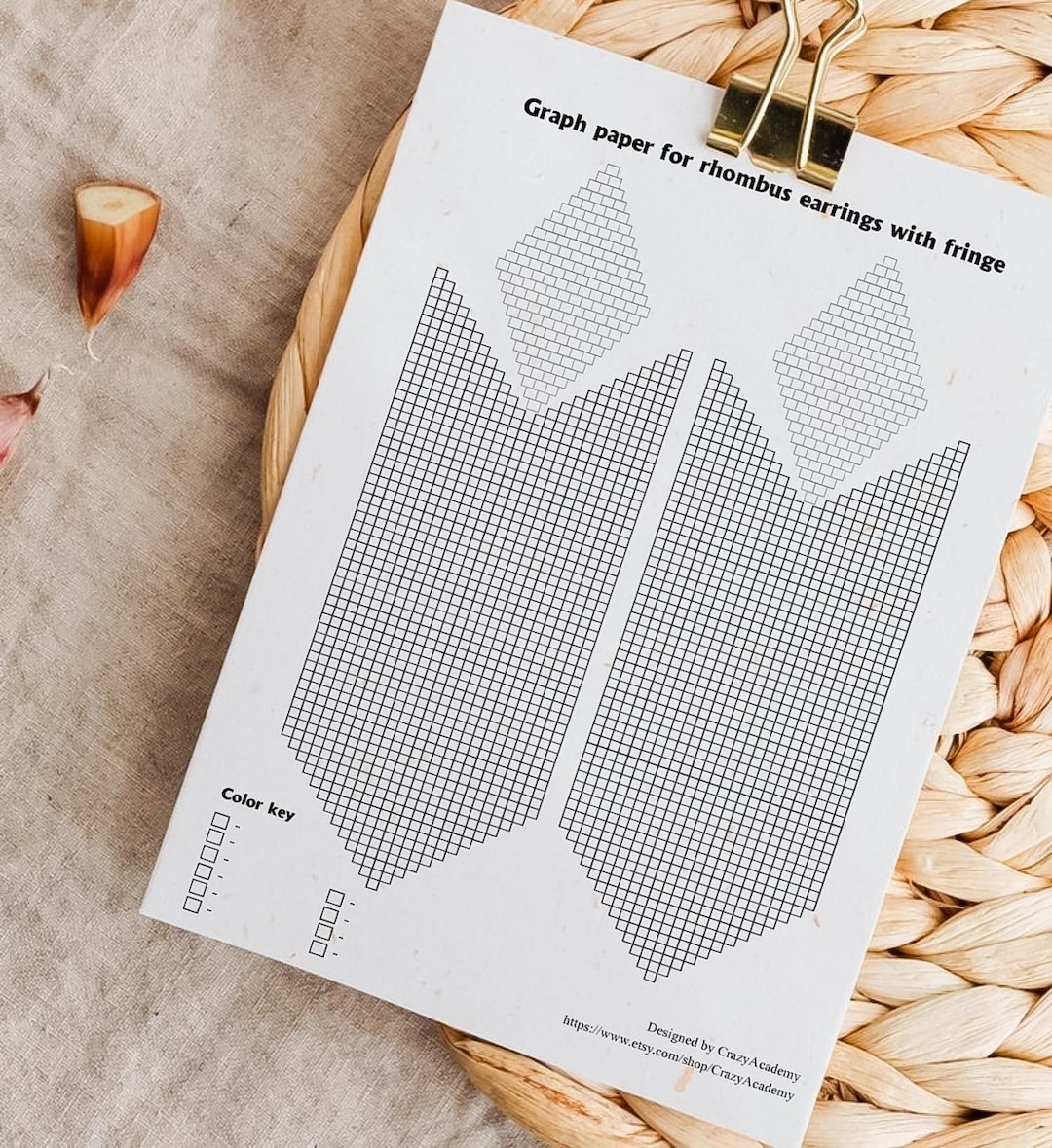 PDF Paper Bead Templates, Beading Patterns, Beaded Earrings Pattern ...