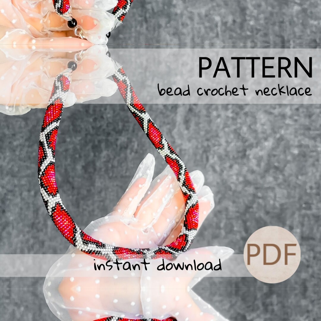 PDF Red Skin Python Necklace Pattern Bead Crochet Rope Pattern Diy ...