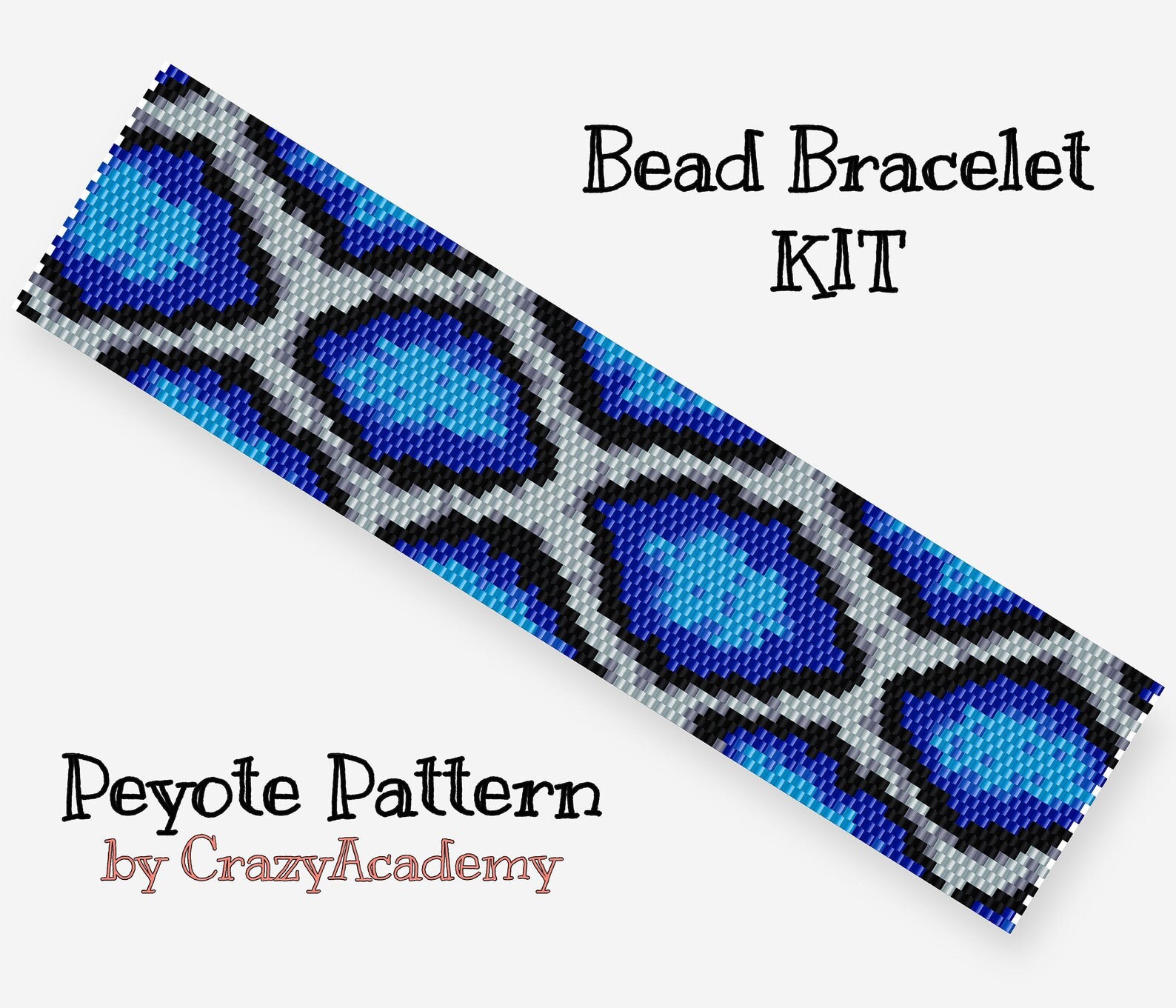 KIT to Make Azure Python Beading Bracelet DIY Animal Print | Etsy