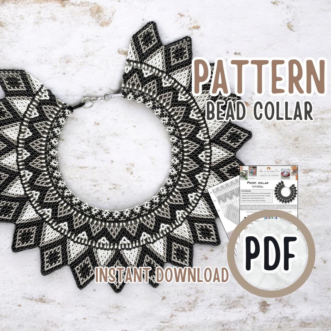 PDF Tutorial to Create Beaded Collar Seed Bead Lace Necklace Pattern ...