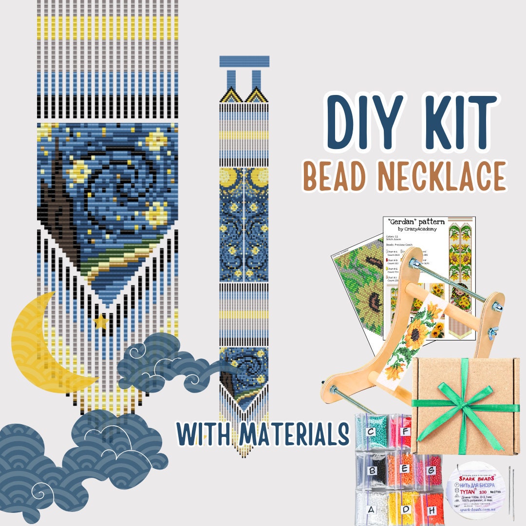 DIY Kit to Make Starlight Night Loom Woven Necklace - Starry Night ...