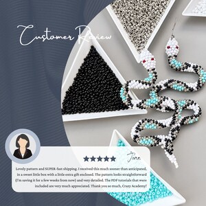 PDF DIY Snake Bead Earrings Tutorial, Blue Silver Reptile Skin Earrings ...