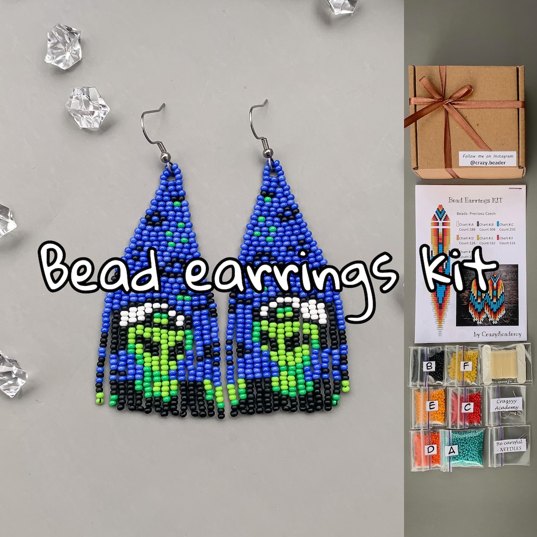 DIY Kit Alien Fringe Beading Earrings - UFO Extraterrestrial Earrings ...