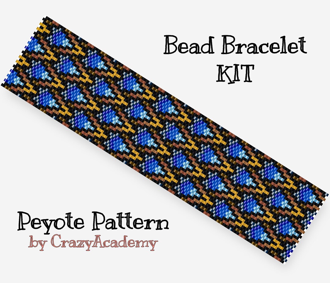 KIT to Make Peyote Blue Dragon Skin Beading Bracelet - DIY Dragon ...