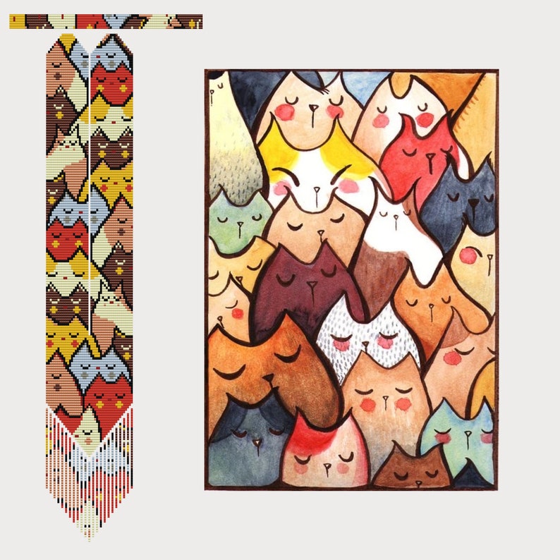 DIY Kit Colorful Cats Beaded Gerdan Pattern Loom Bead | Etsy