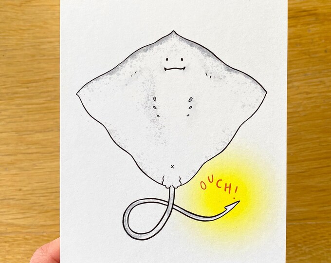 Sting Ray Card, Birthday Card, Cute Birthday Card, Funny Cards ...