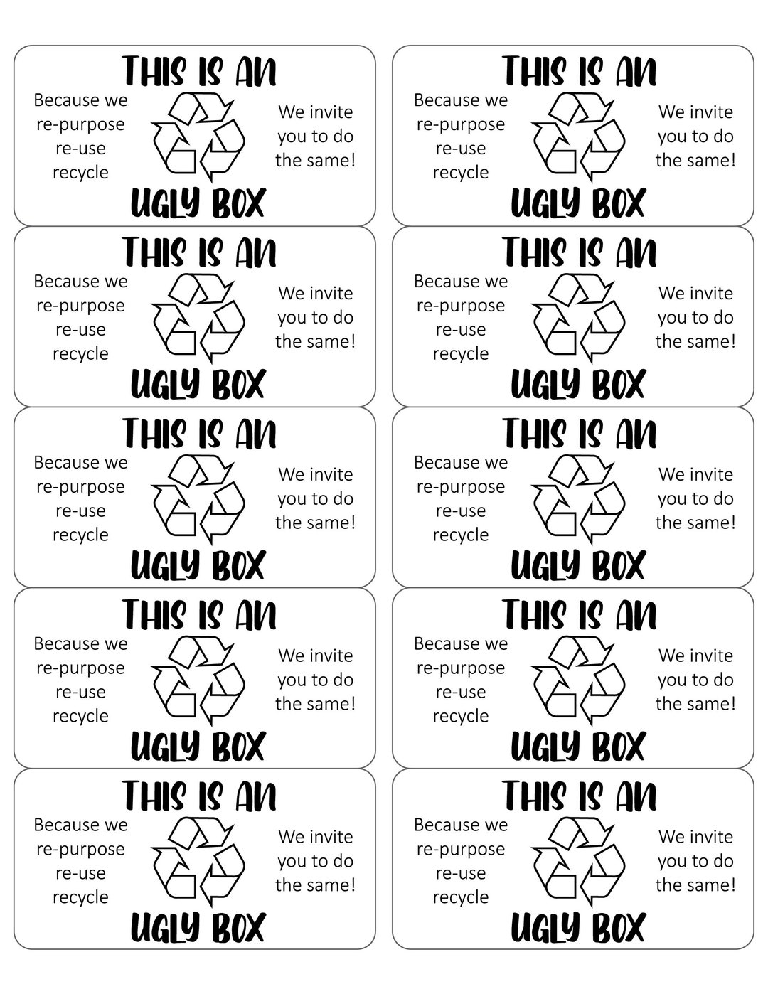 This is an Ugly Box 2 X 4 Avery 8253 Printable - Etsy