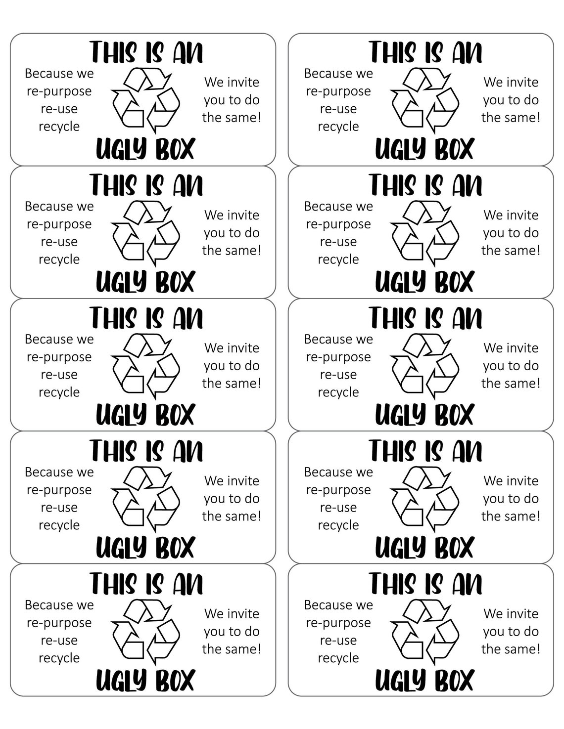 This is an Ugly Box 2 X 4 Avery 8253 Printable - Etsy