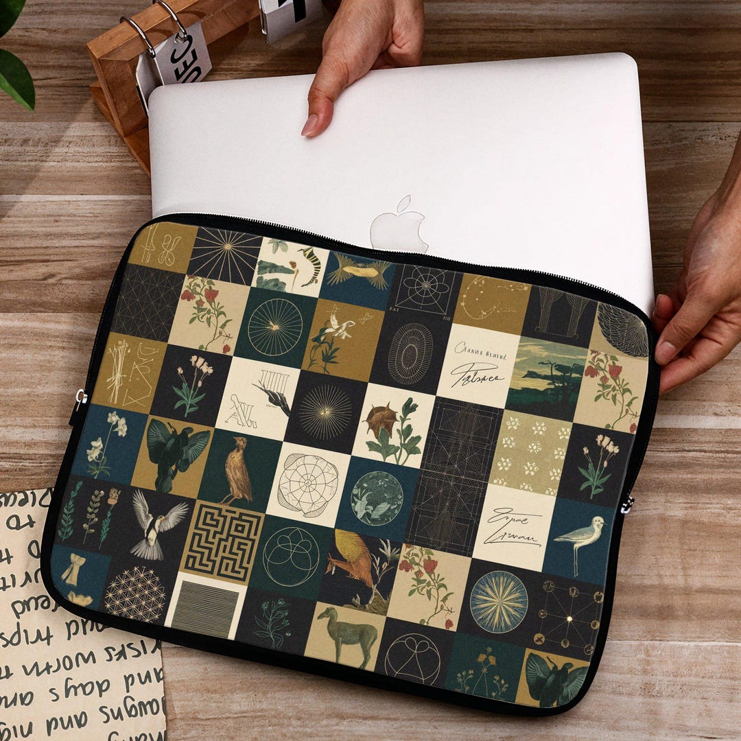 Vintage Mystical Laptop Case, Astrological Case With Alchemical Symbols ...