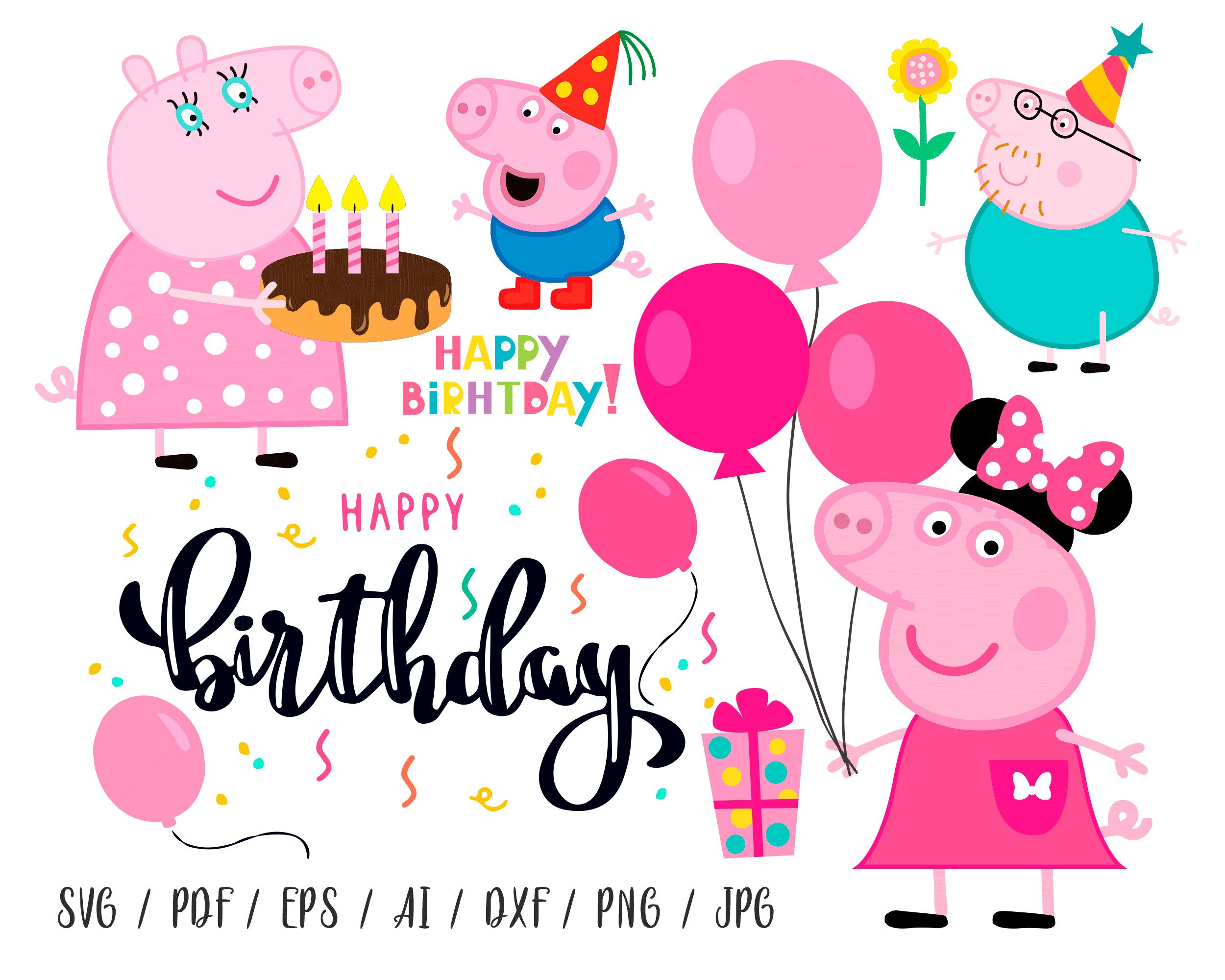 Birthday Peppa Pig Svg Daddy Pig Digital Files Svg George Pig | Etsy