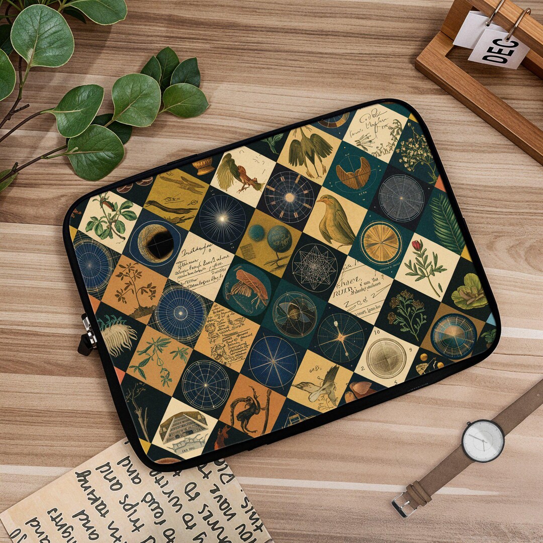 Vintage Mystical Laptop Case, Astrological Case With Alchemical Symbols ...