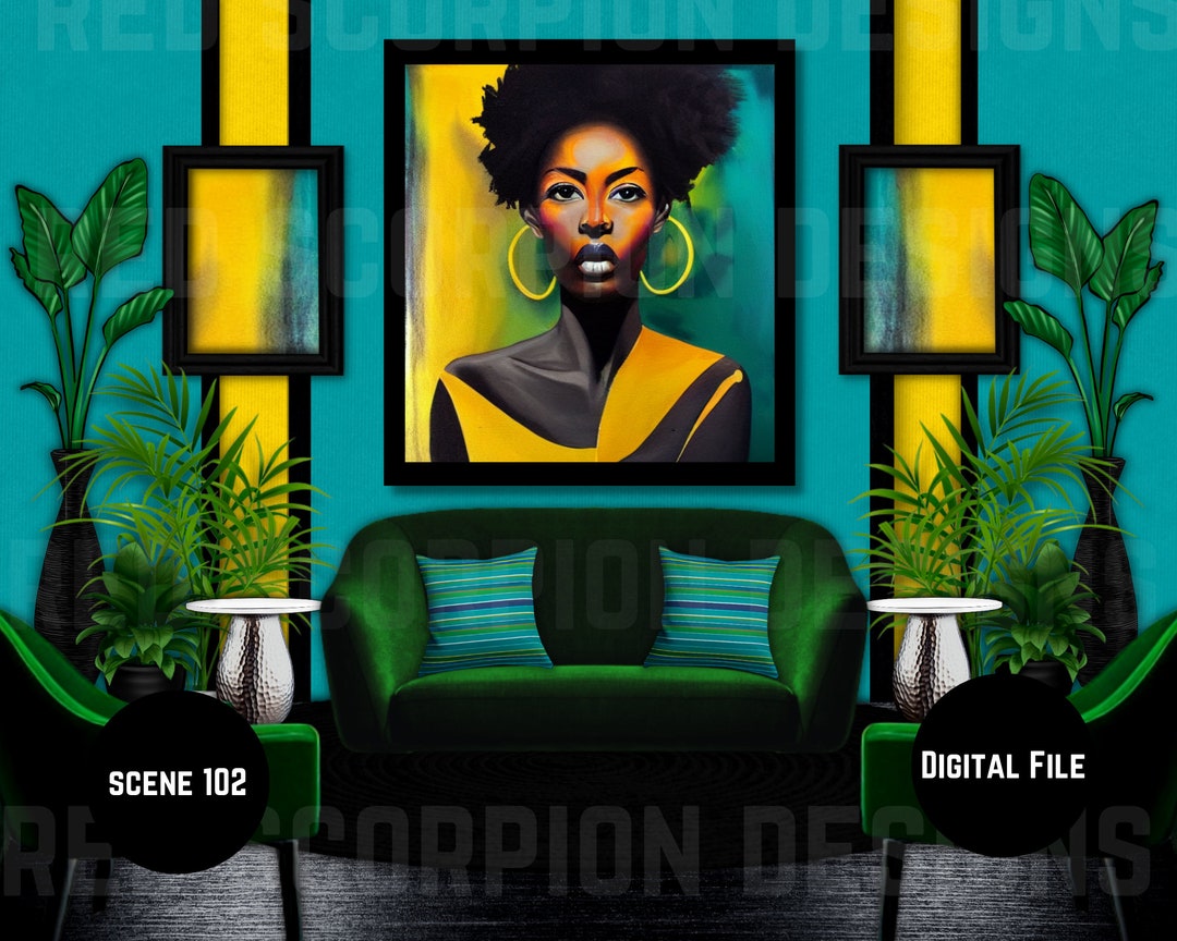 Scene 102, Background Scene, Black Woman AI Art, Greeting Card Art ...
