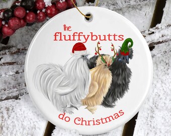 Silkie Chicken Ornament, Silkie Chicken Gift for Christmas, Silky Hen ...