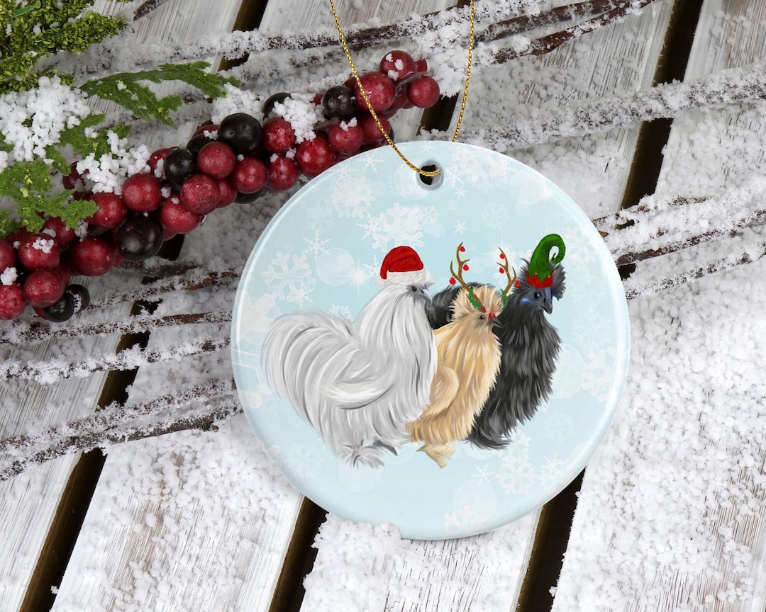 Silkie Chicken Ornament, Silkie Chicken Gift for Christmas, Silky Hen ...