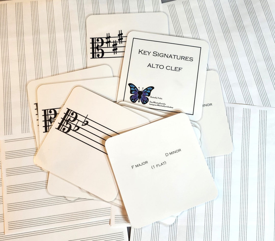Key Signature Flash Cards Alto Clef - Etsy