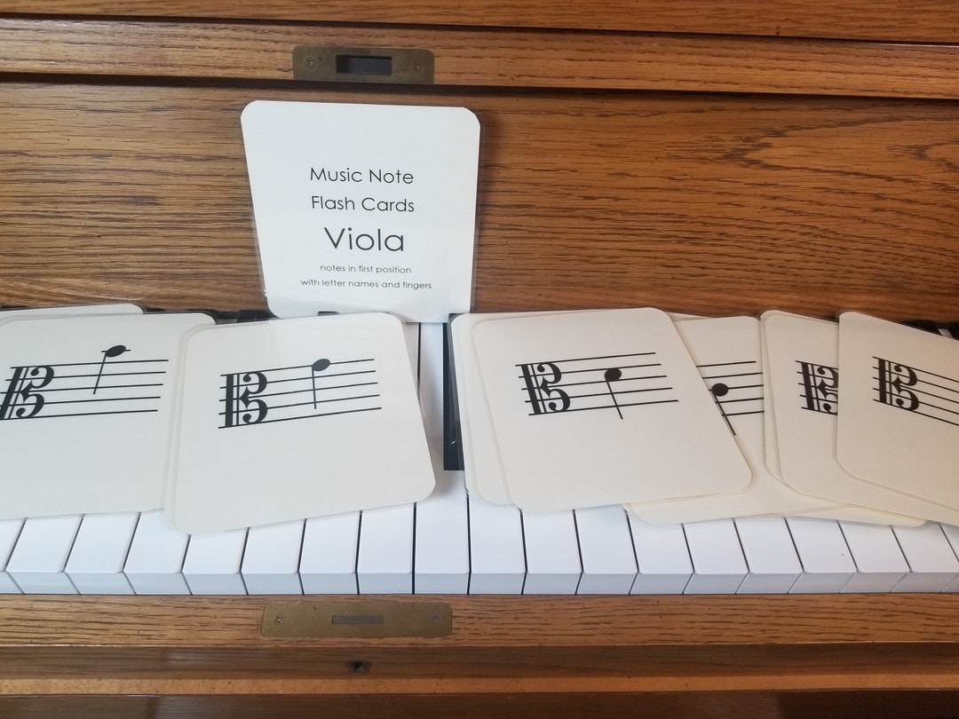 Viola Music Note Flash Cards, Alto Clef, Regular and Travel Size - Etsy