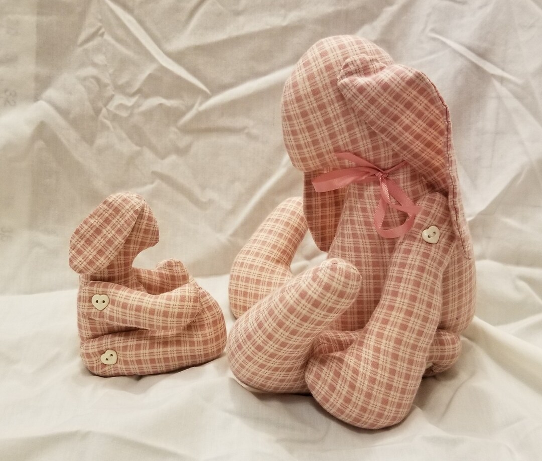 Vintage Stuffed Cloth Bunny Set - Etsy