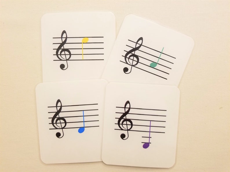 Violin Music Reading Flash Cards Color - Etsy