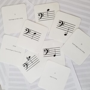 Cello Music Note Flash Cards, Bass Clef, Regular and Travel Size! - Etsy