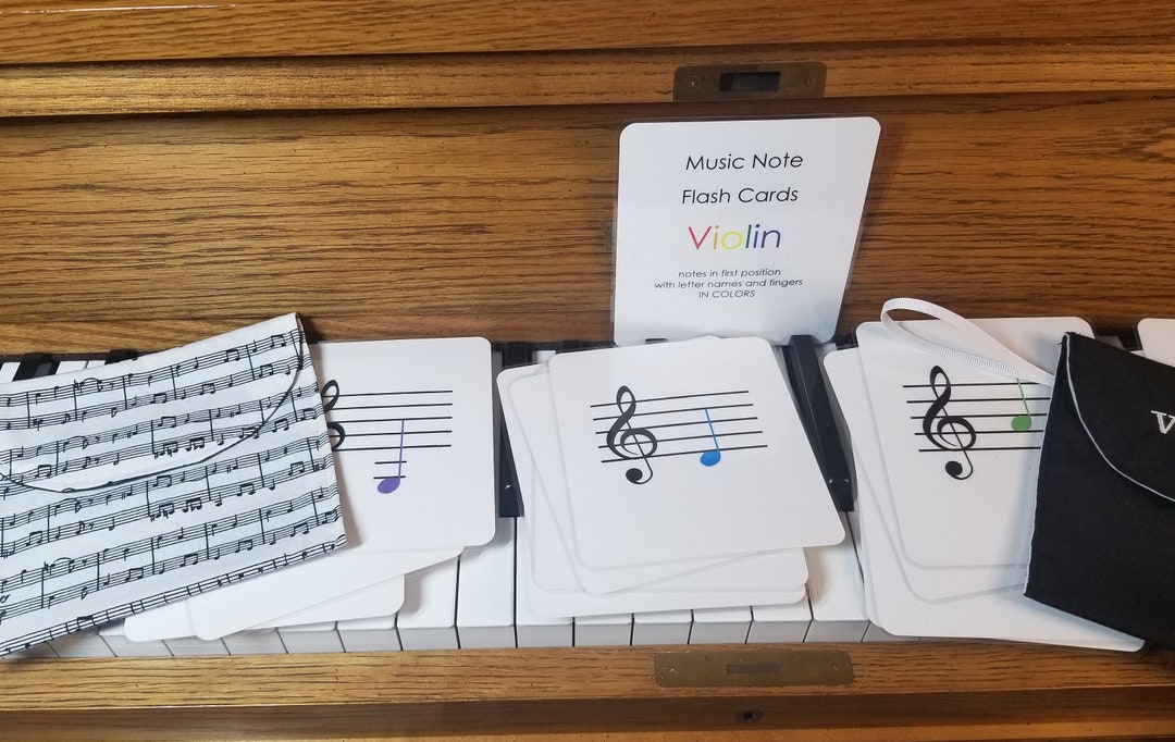 Violin Music Reading Flash Cards Color - Etsy