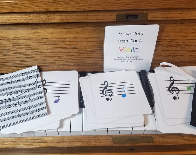 Violin Music Reading Flash Cards Color - Etsy