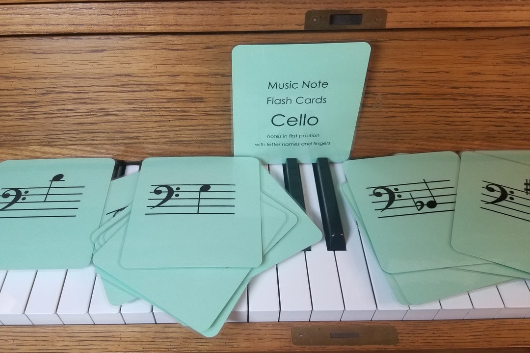 Cello Music Note Flash Cards, Bass Clef, Regular and Travel Size! - Etsy