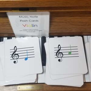 Violin Music Reading Flash Cards Color - Etsy