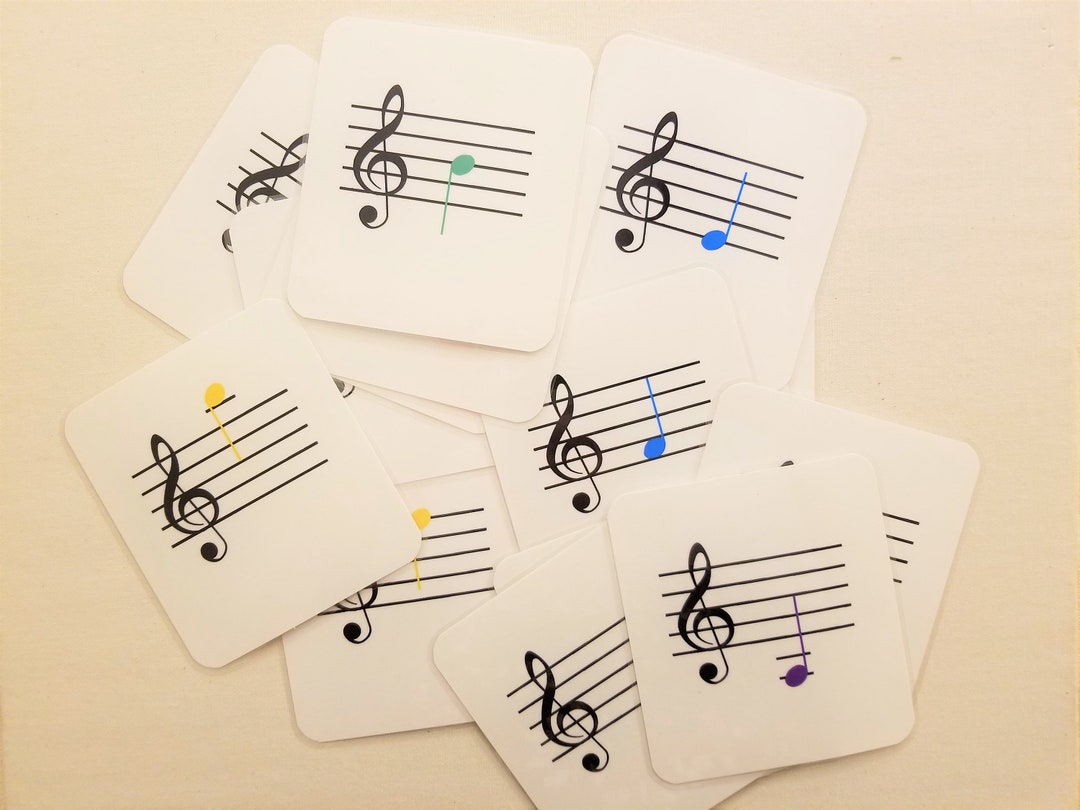 Violin Music Reading Flash Cards Color - Etsy