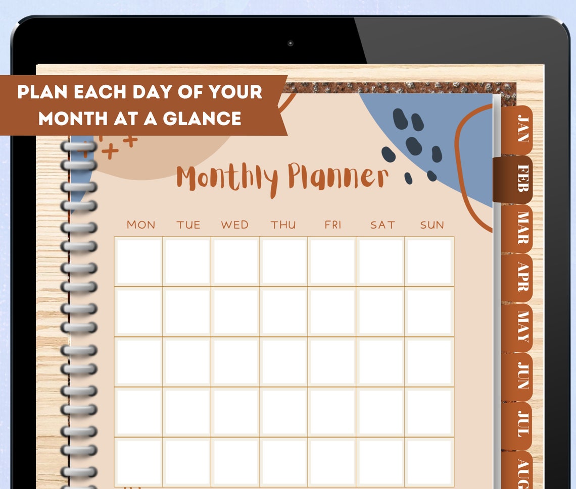 Editable Monthly Planner Template Canva Bright Design DIY Canva ...
