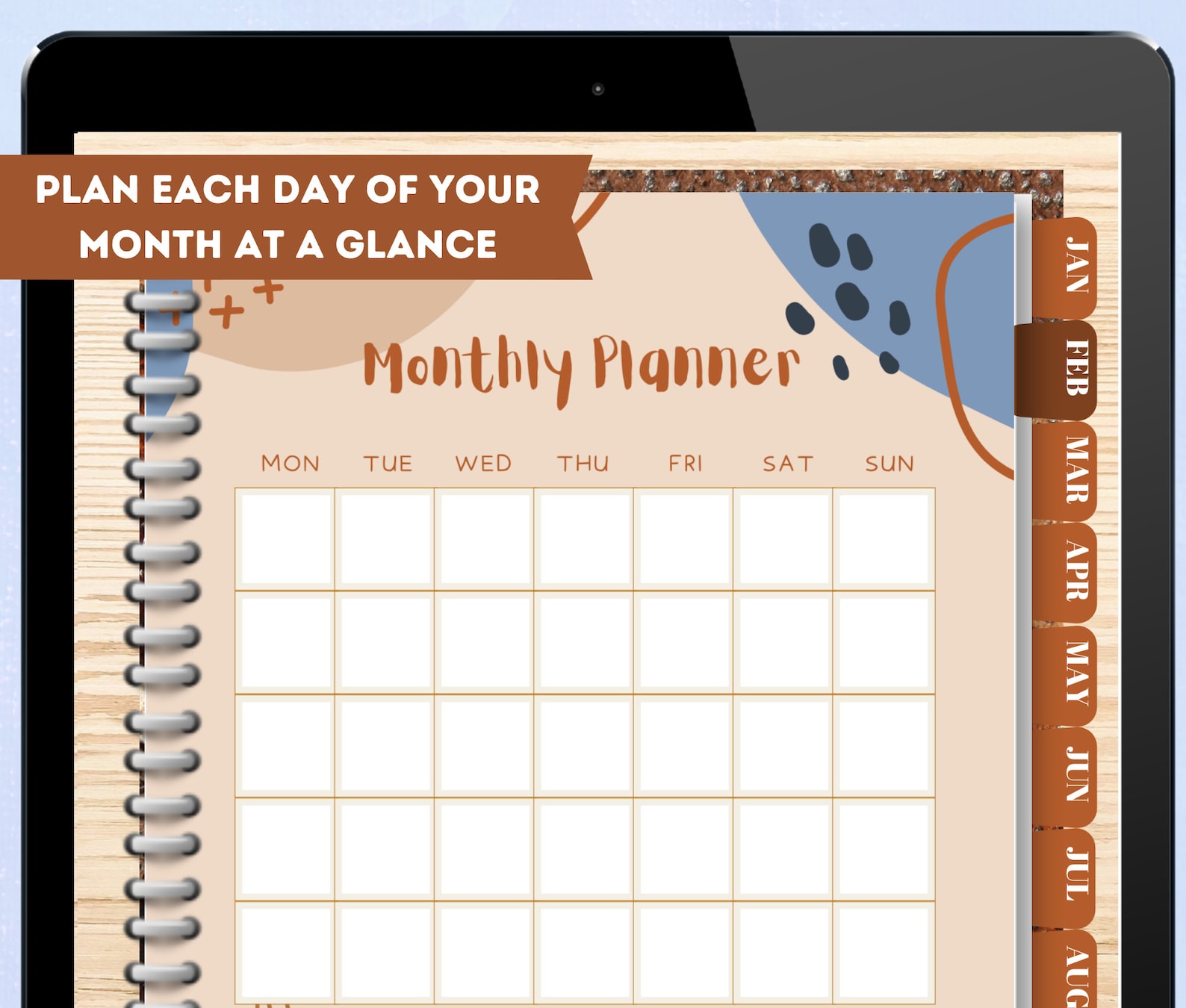 Editable Monthly Planner Template Canva Bright Design DIY Canva ...