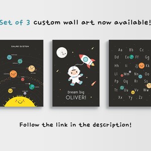 Space Themed Alphabet Print ABC Wall With Planets Children - Etsy