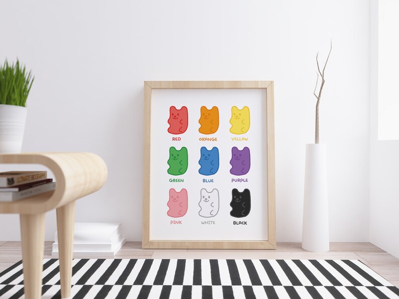 Gummy Bear Color Poster - Printable Educational Poster - Fun Nursery ...