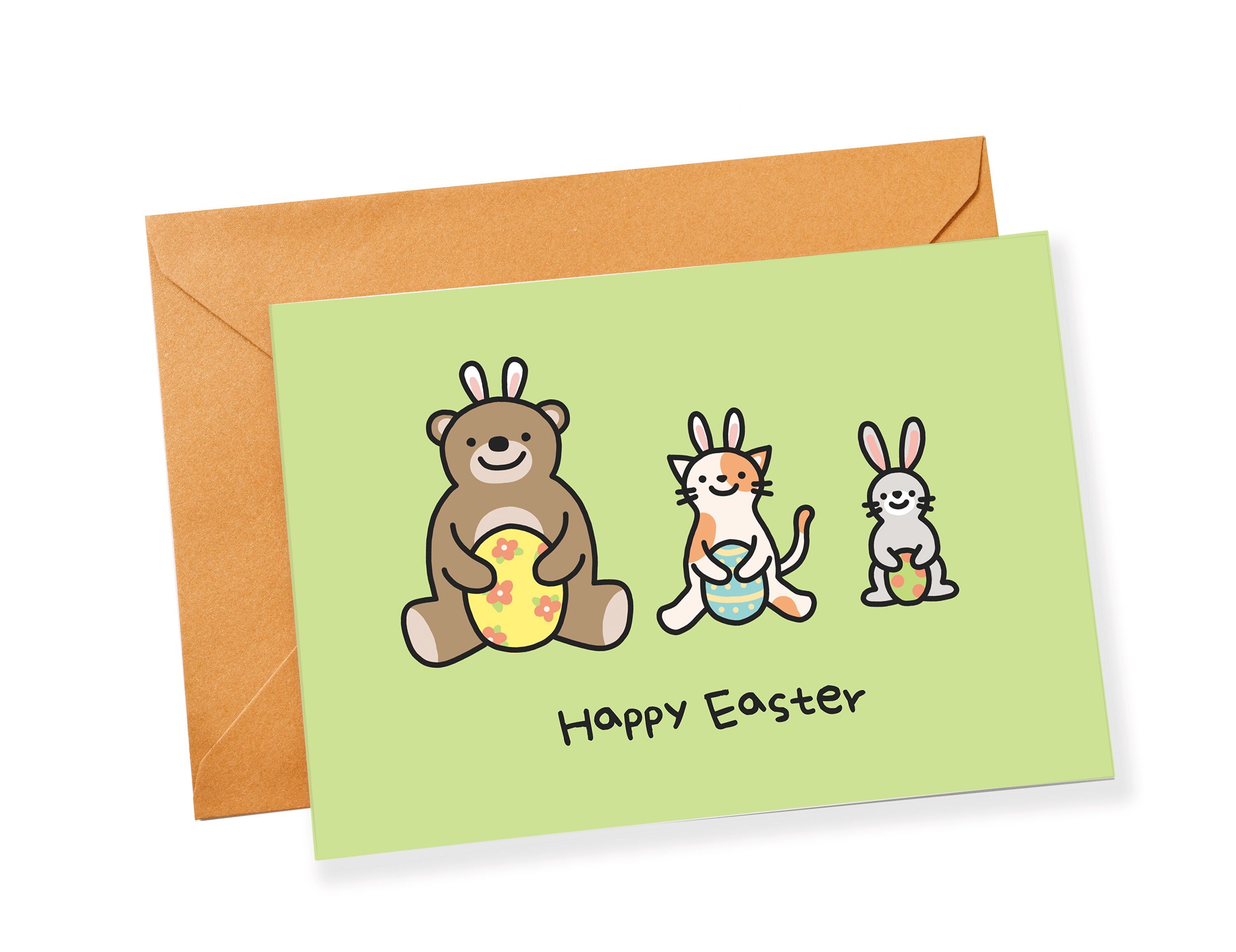 Printable Easter Day Card - Happy Easter Card - Easter Bunny Card ...