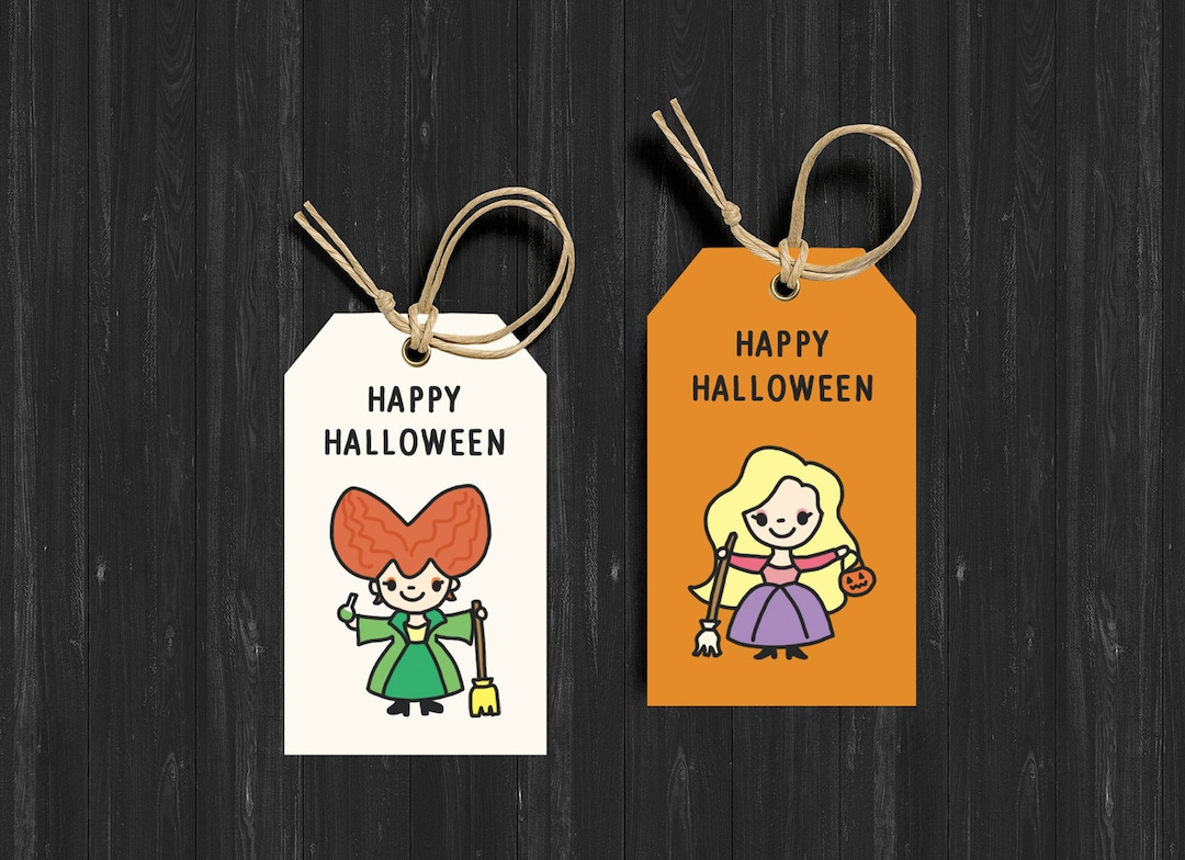 Hocus Pocus Halloween Gift Tags - Sanderson Sisters Halloween Tags ...