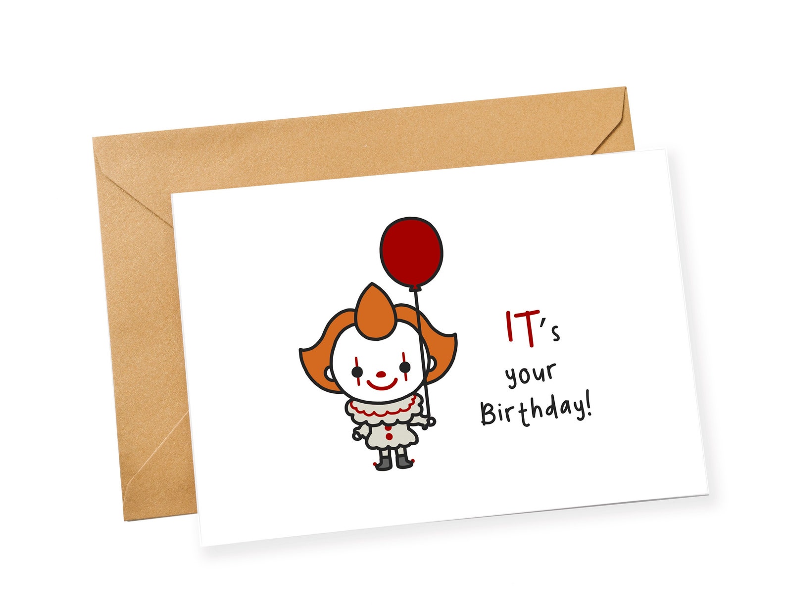 Scary Clown Birthday Card - Horror Movie Birthday Card - Printable ...