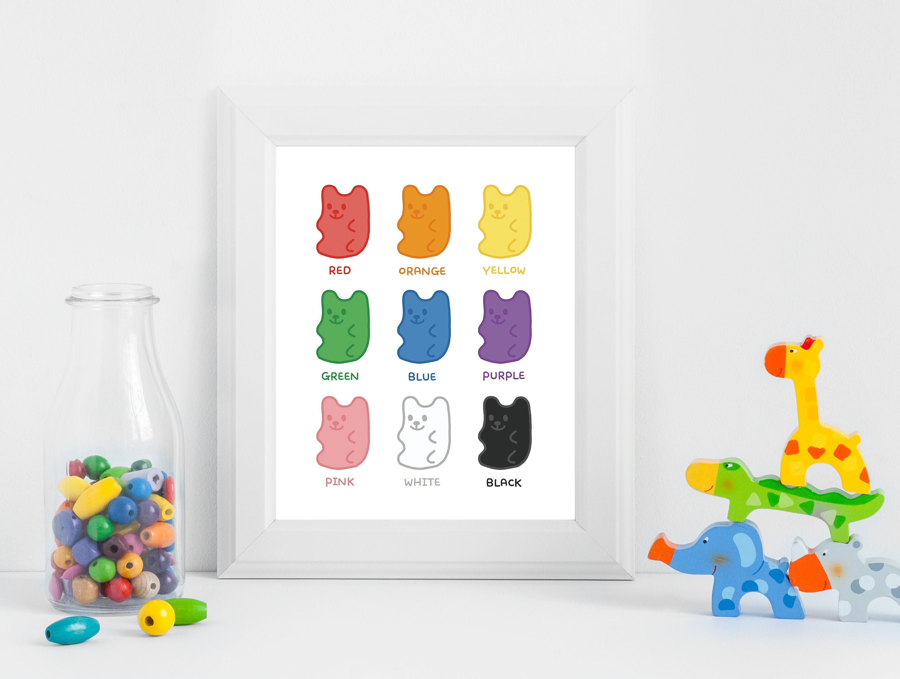 Gummy Bear Color Poster - Printable Educational Poster - Fun Nursery ...