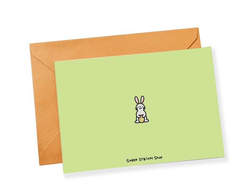 Printable Easter Day Card - Happy Easter Card - Easter Bunny Card ...
