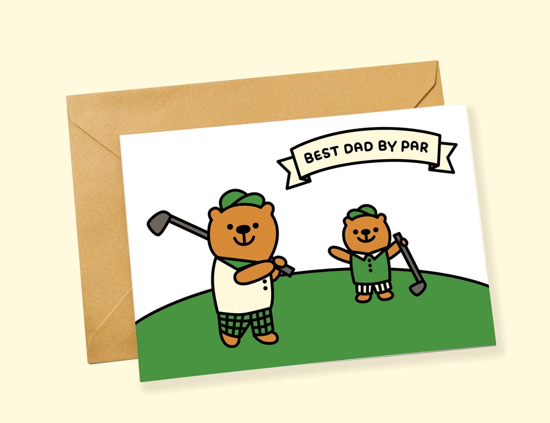 Best Dad by Par Card - Father's Day Card - Dad and Son Golfer Card ...