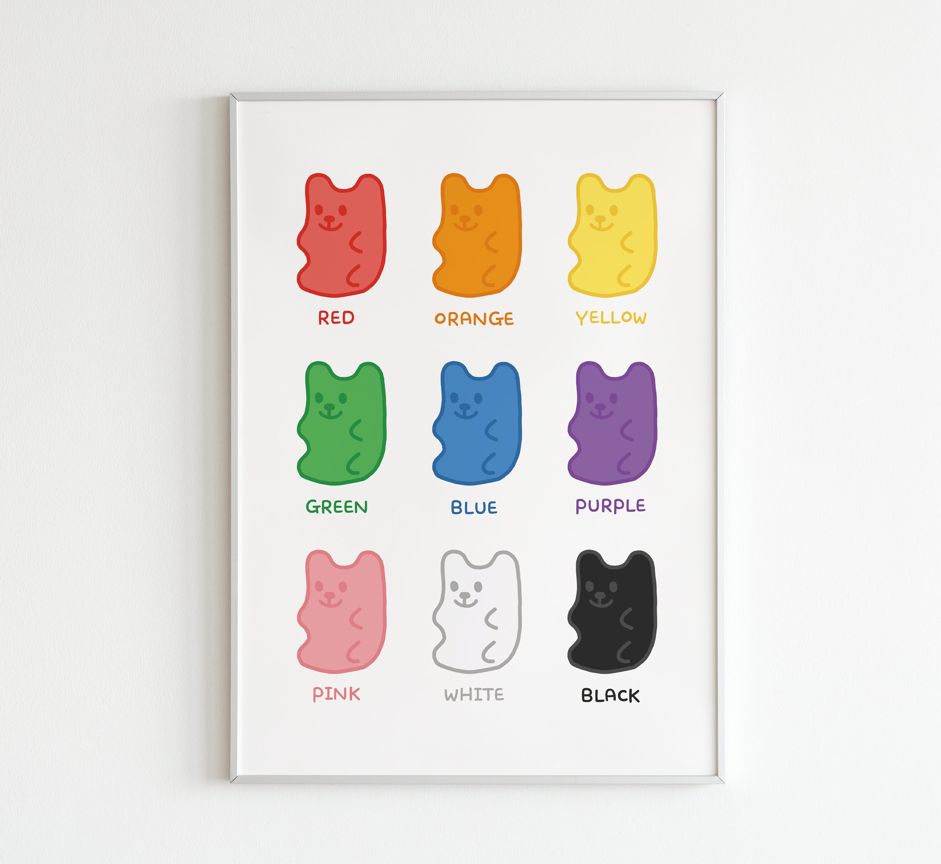 Gummy Bear Color Poster - Printable Educational Poster - Fun Nursery ...